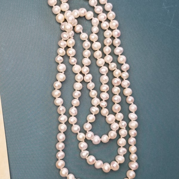 Long Pearl Necklace - Etsy