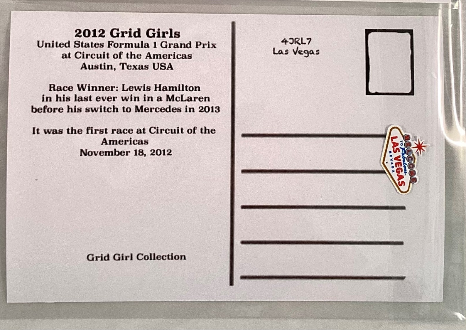 2012 Grid Girls Postcard Formula 1 United States Grand at Circuit of ...