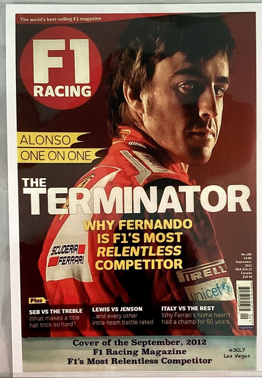 Fernando Alonso 14 Postcard, Driving for Scuderia Ferrari Formula 1 ...