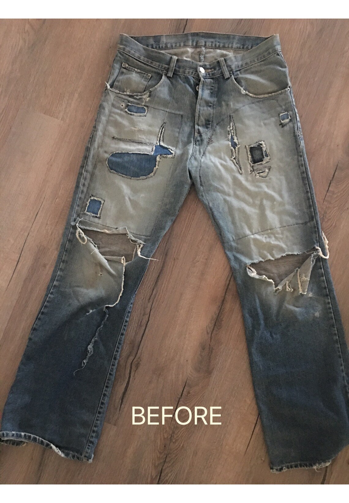 Custom mend Boro Sashiko jeans | Etsy