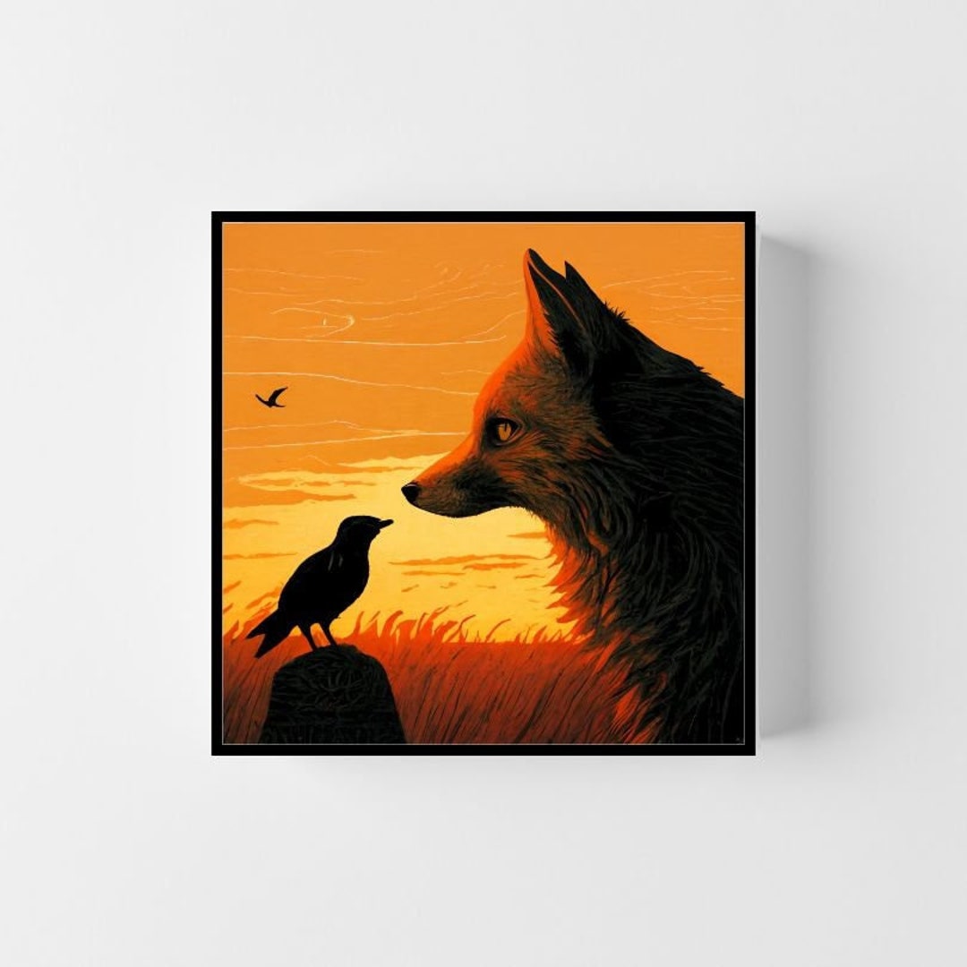 Modern Sacredbee Print, the Fox and Crow, Art From Picture Book the ...