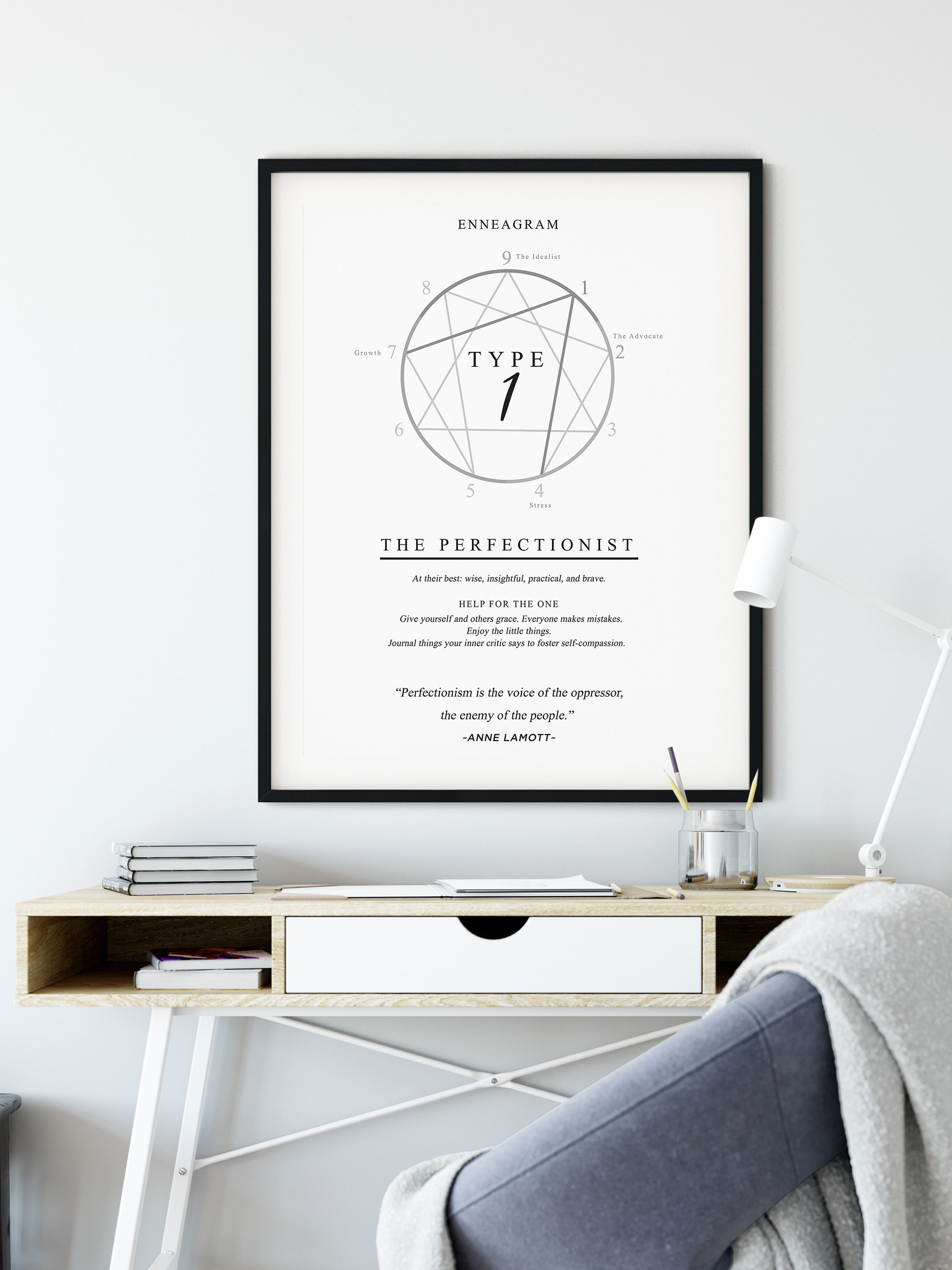 Enneagram 1 Wall Art Printable - Enneagram Printable - Enneagram Wall ...