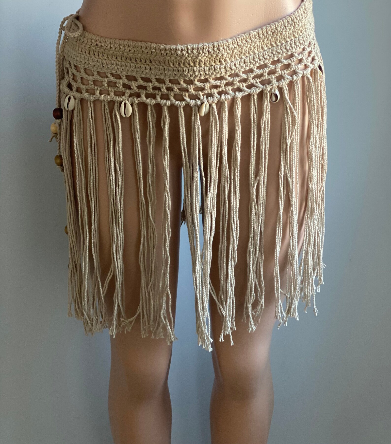 Fringe Cover Up Fringe Mini Skirt Beach Cover Up Crochet Etsy
