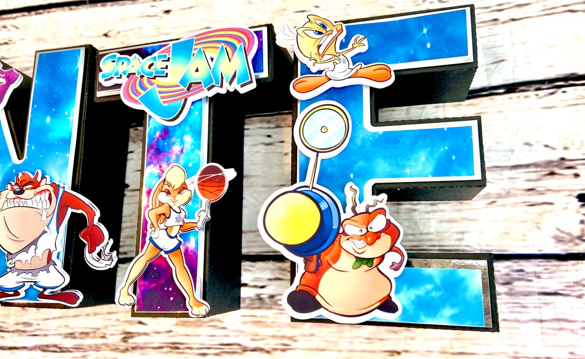 Space Jam 3D Letters Party Decorations Space Jam Birthday | Etsy