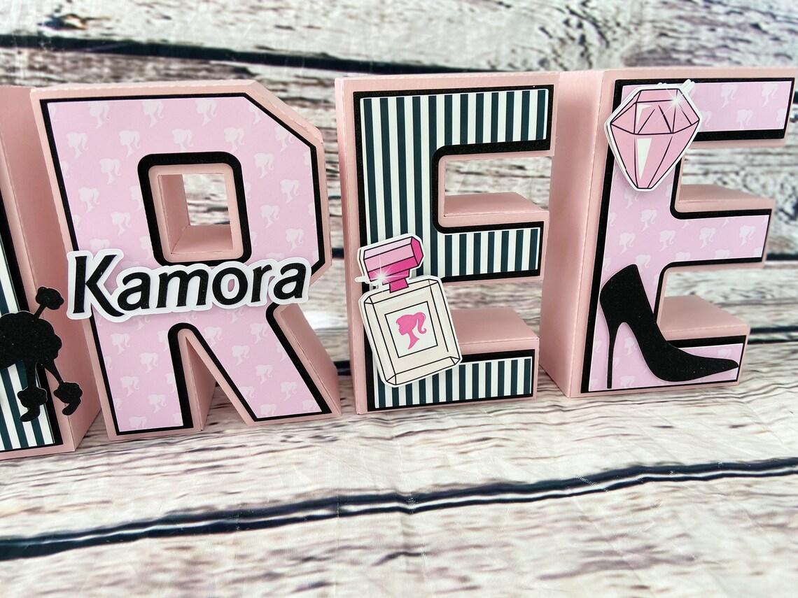 Barbie 3D Letter Barbie Theme Party Fantasy Pink Barbie | Etsy