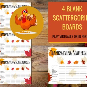 Scattergories Thanksgiving | Thanksgiving Games | Printable ...
