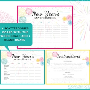 New Year's Scattergories | Printable New Year's Eve Games | New Year's ...