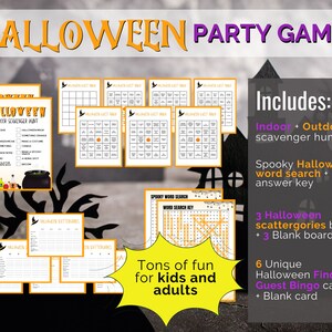 Halloween Games Printable | Virtual Halloween Games | Adult Halloween ...