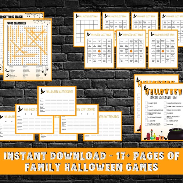 Halloween Bingo Printable Halloween Games Kids Halloween Activities ...