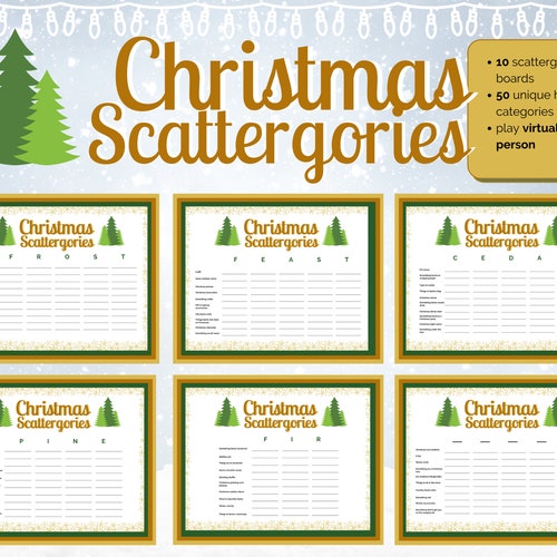Christmas Party Games Christmas Scattergories Christmas - Etsy Canada