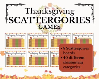 Scattergories Thanksgiving | Thanksgiving Games | Printable ...