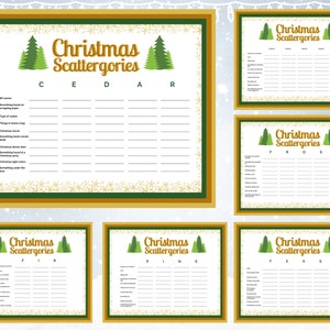 Christmas Party Games | Christmas Scattergories | Christmas Printable ...