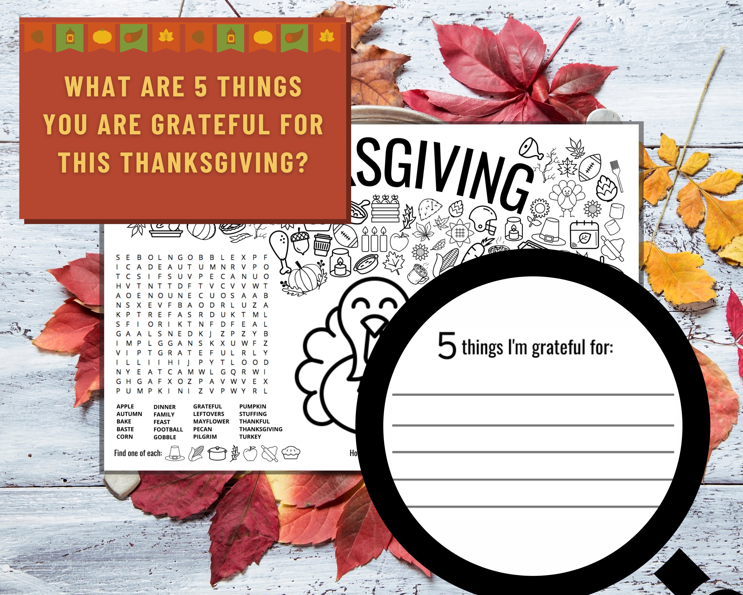 Kids Thanksgiving Activities | Thanksgiving Placemats | Thanksgiving ...