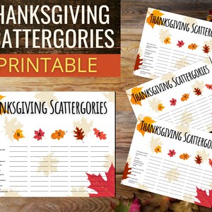 Scattergories Thanksgiving | Thanksgiving Games | Printable ...