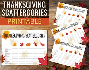 Printable Friendsgiving Games Scattergories Game - Etsy