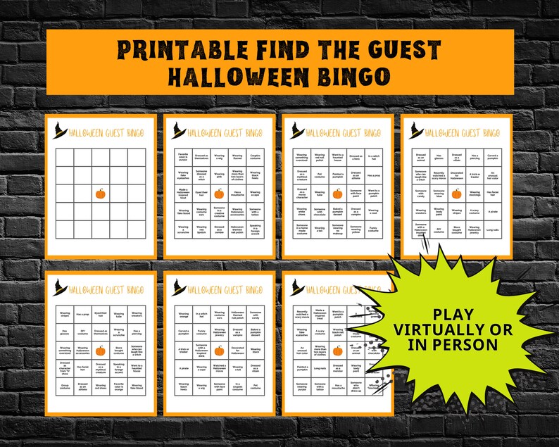 Halloween Bingo Printable Halloween Games Kids Halloween - Etsy