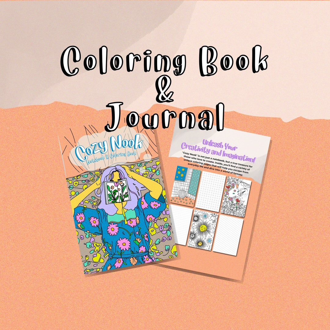 Coloring Book & Journal. Bold Easy Designs for Adults and Kids. - Etsy