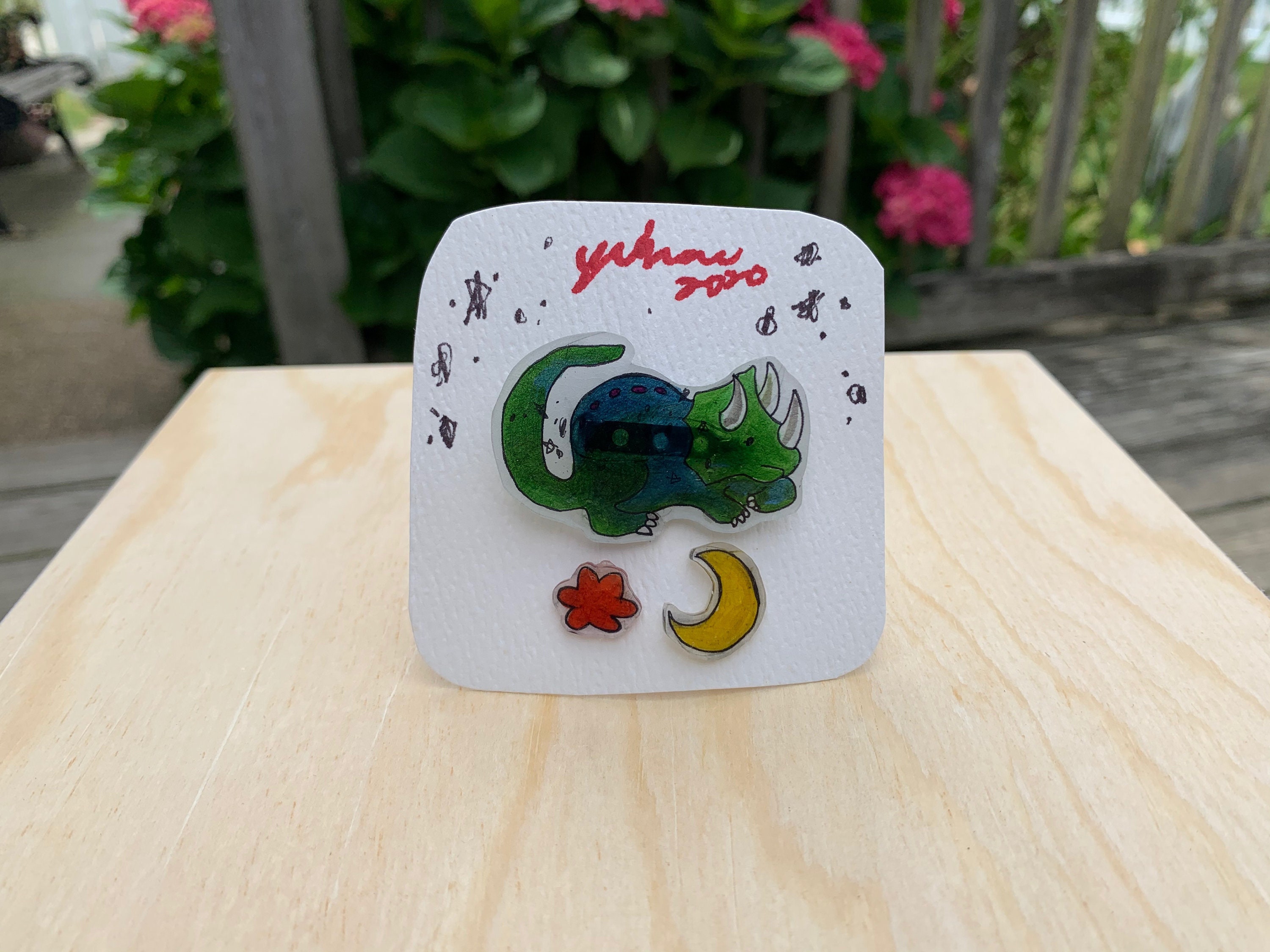 Cute Dinosaur Pin Green Triceratops - Etsy