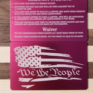 Personalized Metal Miranda Rights Card for Police Officers - Thick Best ...
