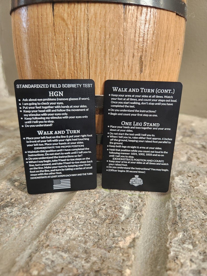 SFST Metal Card for Police Troopers Cops Sheriff. Field Sobriety Test ...