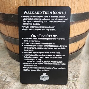 SFST Metal Card for Police Troopers Cops Sheriff. Field Sobriety Test ...