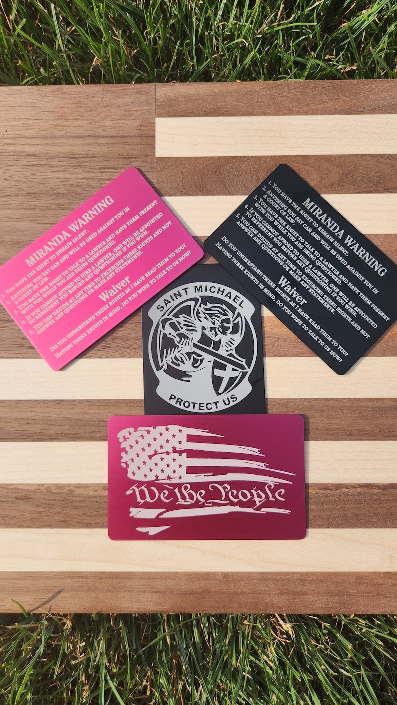 Personalized Metal Miranda Rights Card for Police Officers - Thick Best ...