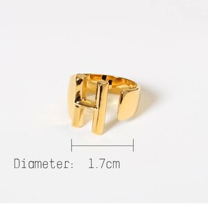 Gold Initial Ring personalised Ring Adjustable Opening Ring - Etsy UK