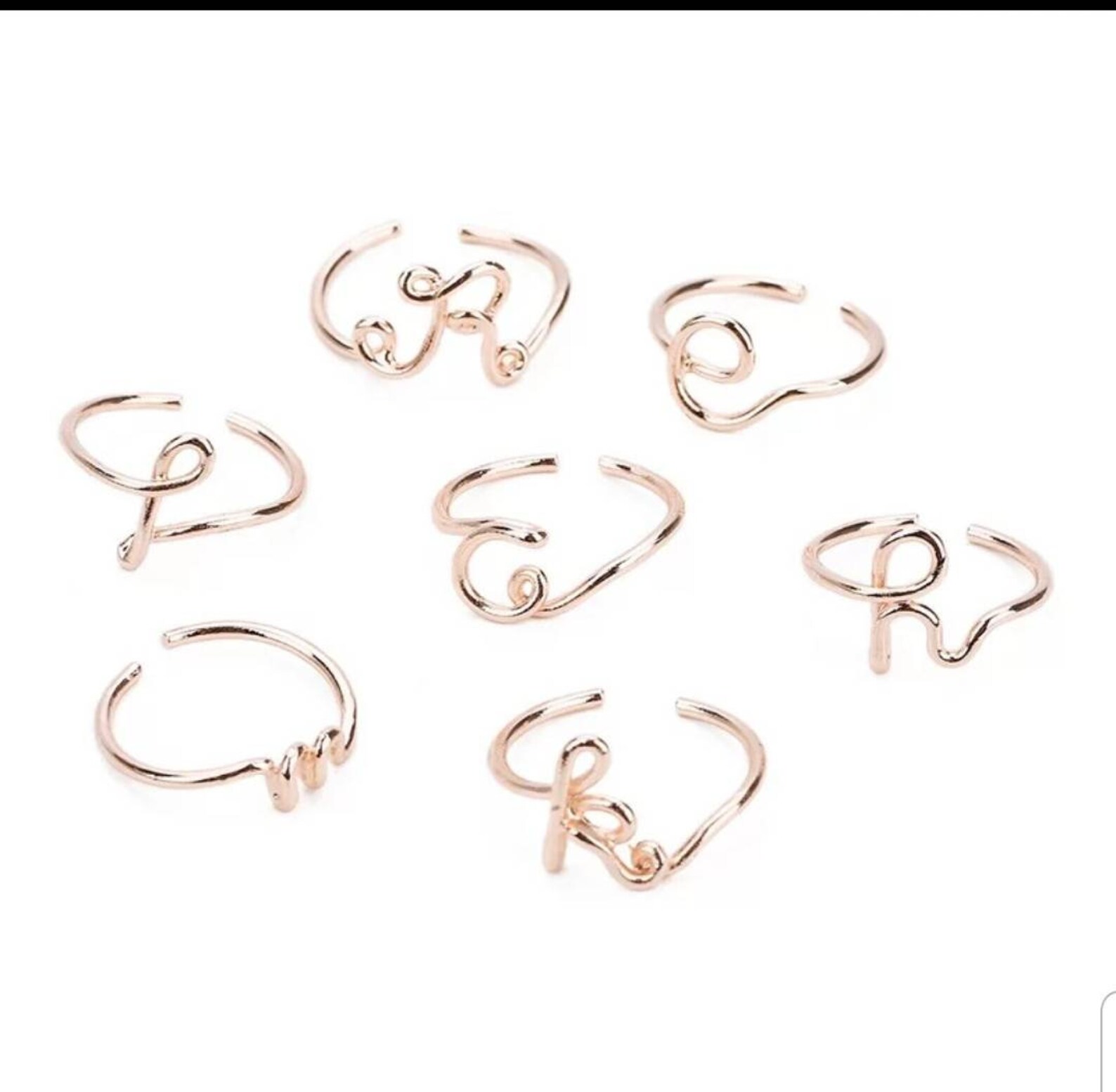 Initial Ring Letter Ring Gold Initial Ring Silver Initial - Etsy