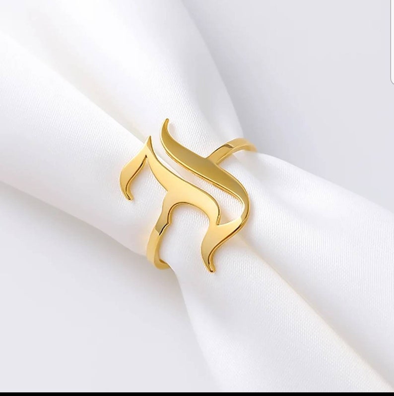 Personalised Initial Letter Ring Stainless Steel Ring Gold A-Z | Etsy