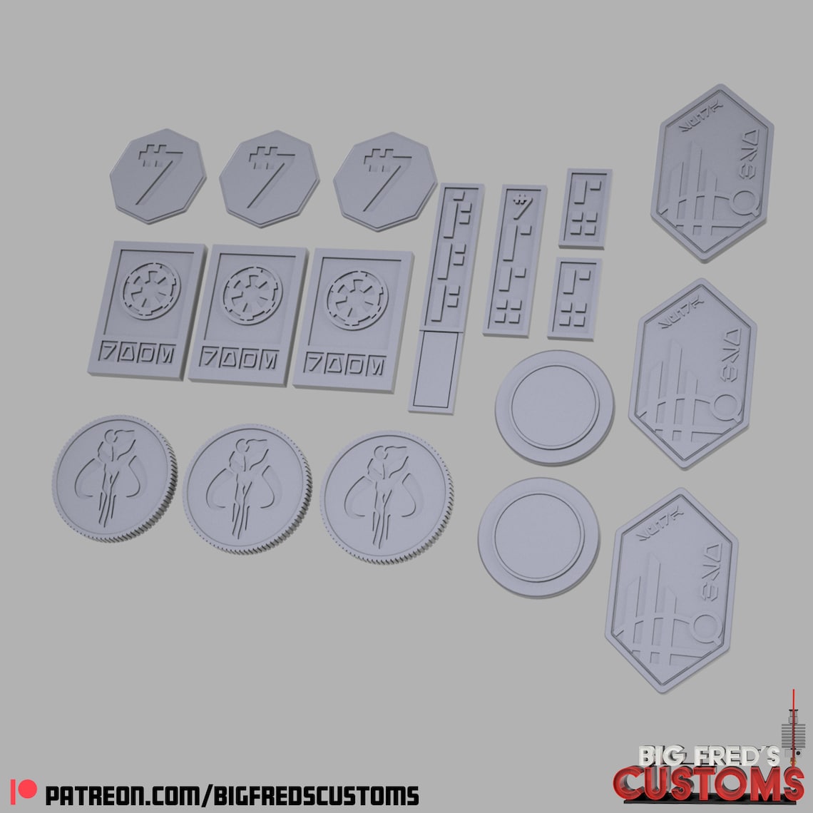Star Wars Credits (imperial, Galactic, Mando and More) STL (downlaod ...