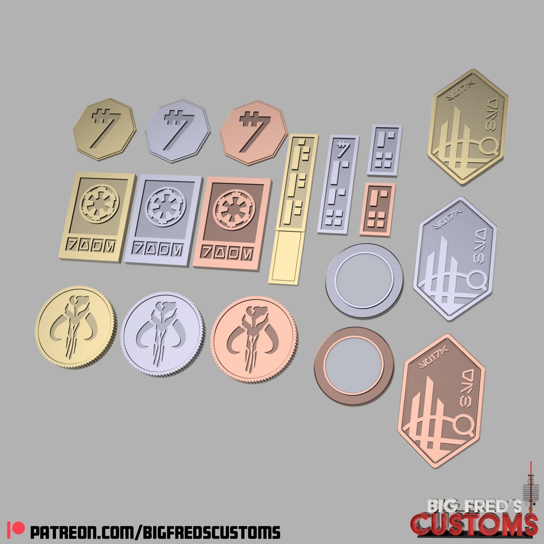 Star Wars Credits (imperial, Galactic, Mando and More) STL (downlaod ...