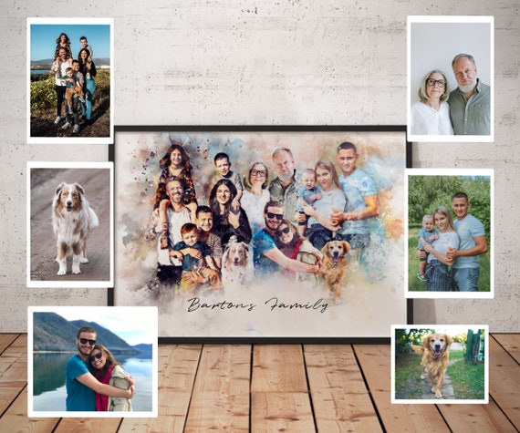 Custom Portrait From Picture Personalised Watercolour | Etsy UK