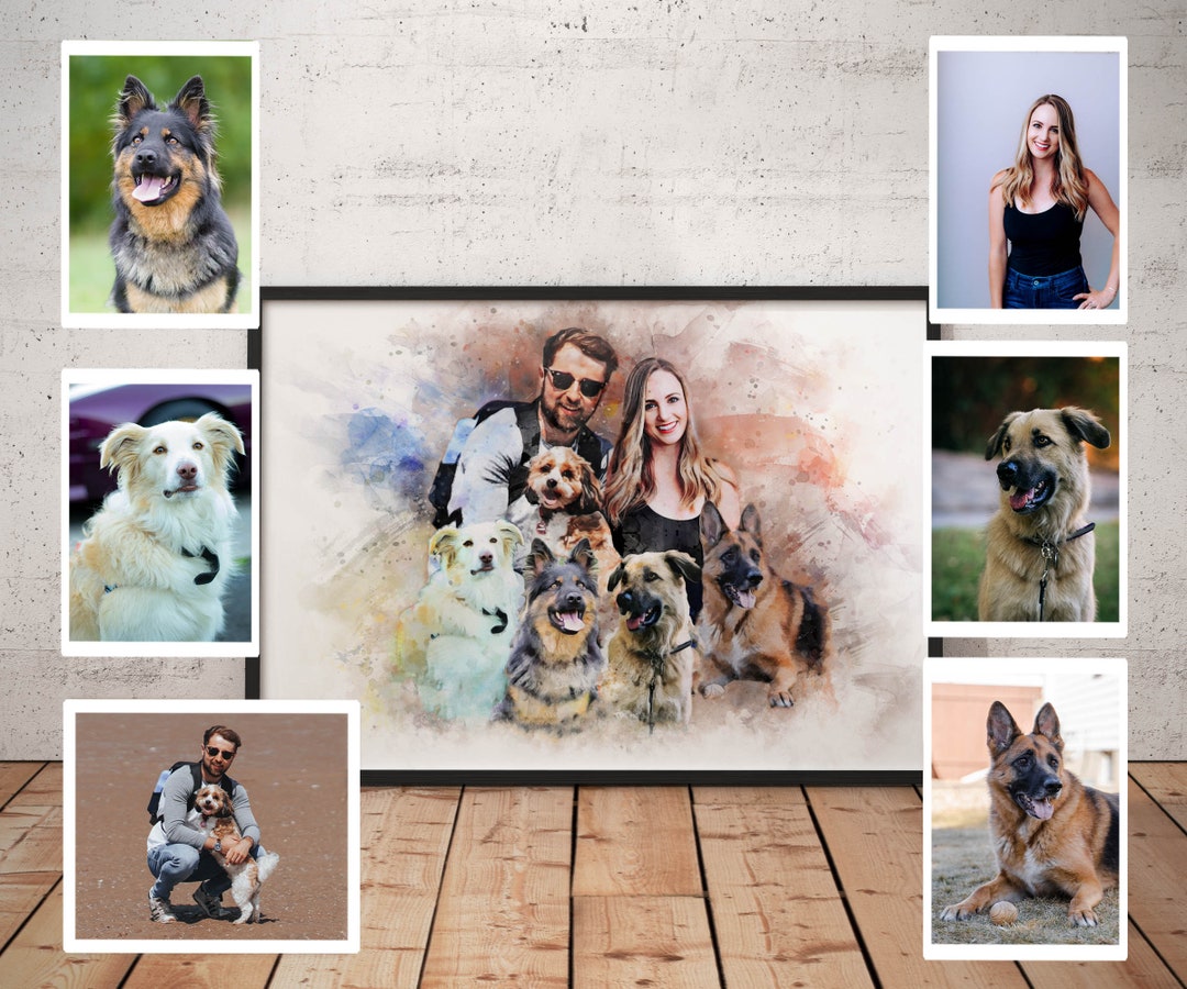 Custom Portrait From Picture, Watercolor Painting From Photo, Family ...