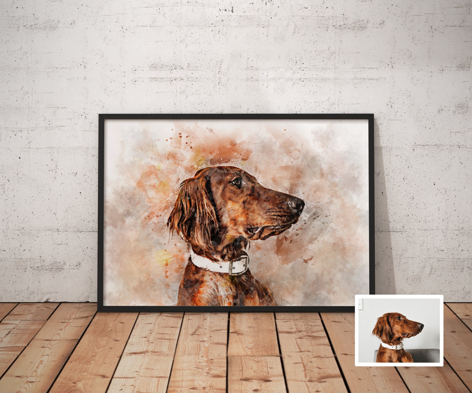 Custom Pet Portrait Digital Dog Painting Fathers Day | Etsy