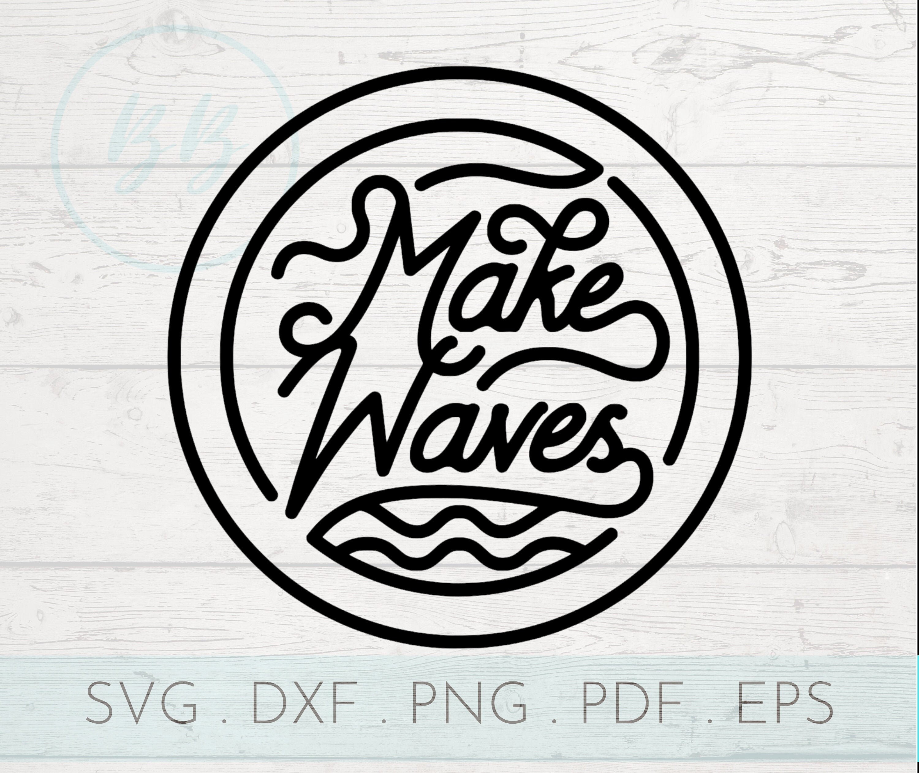 Make Waves Cut File Printable Svg Dxf Png Pdf Eps Silhouette Cricut Diy ...