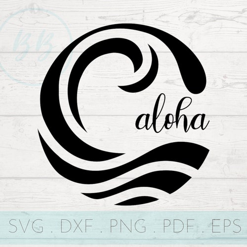 Aloha Wave Cut File Svg Dxf Png Pdf Eps Silhouette | Etsy