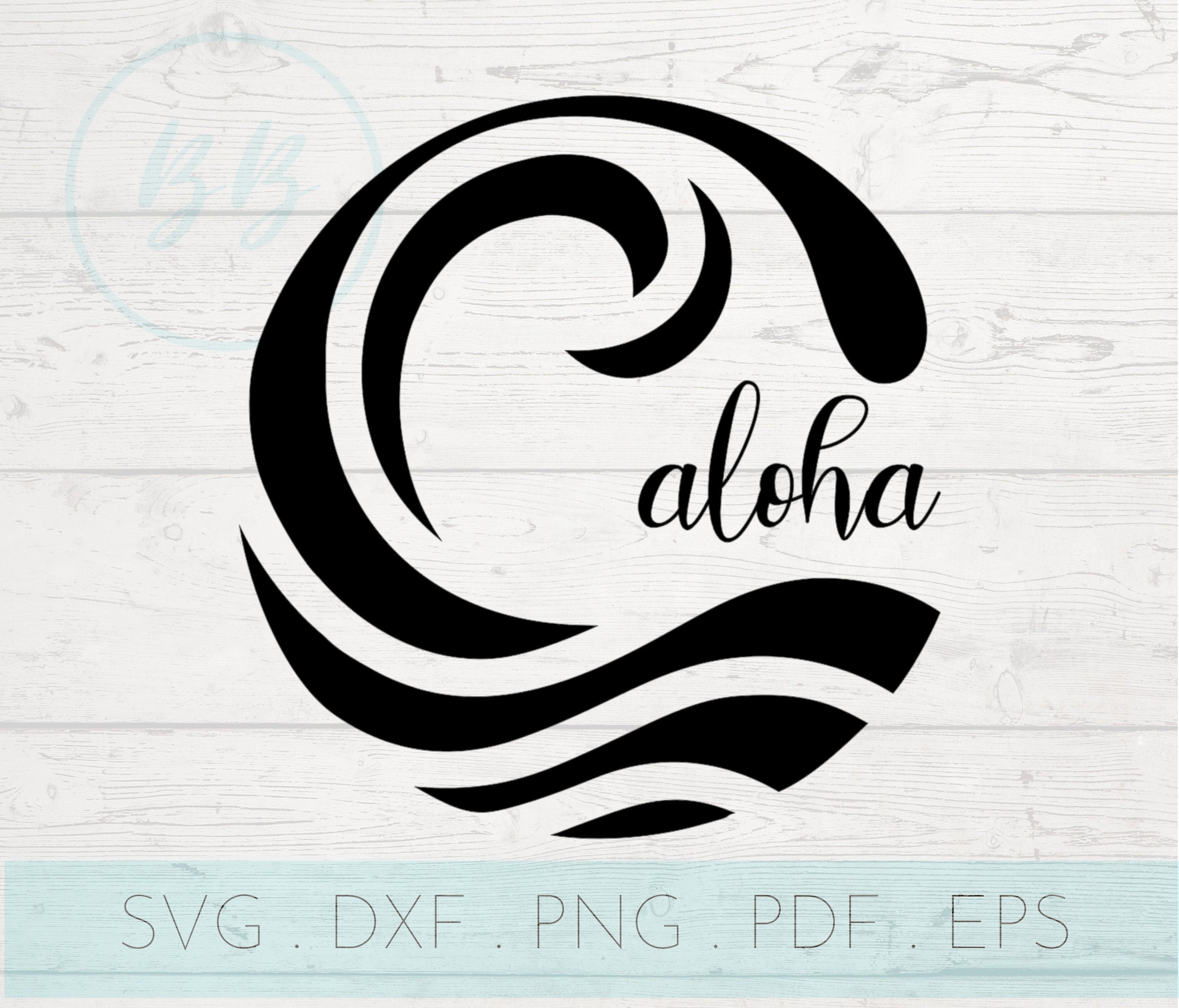 Aloha Wave Cut File Svg Dxf Png Pdf Eps Silhouette | Etsy