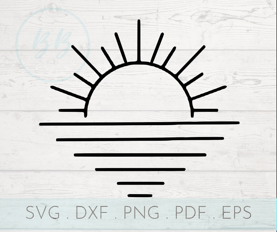 Simple Sunset Cut File Printable Svg Dxf Png Pdf Eps Silhouette Cricut ...