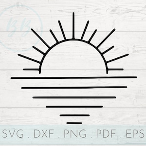 Simple Sunset Cut File Printable Svg Dxf Png Pdf - Etsy