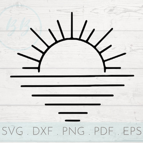 Simple Sunset Cut File Printable Svg Dxf Png Pdf - Etsy