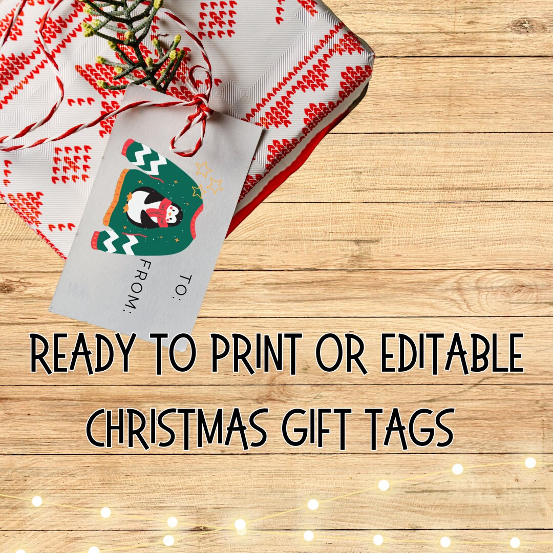 Ugly Sweater Christmas Gift Tag Digital Download Ready to - Etsy