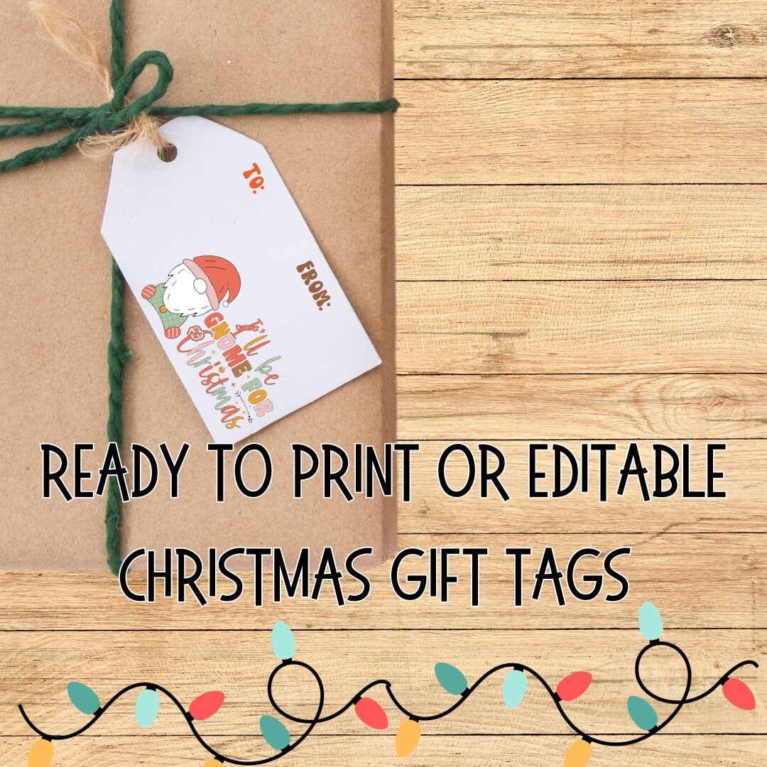 Retro Christmas Gift Tag Digital Download Ready to Print or - Etsy