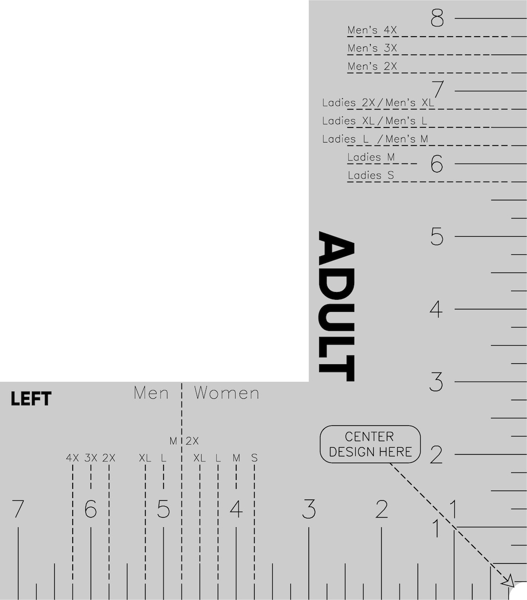 Digital Adult Shirt Left Pocket Ruler File, Shirt Chest Placement Tool ...