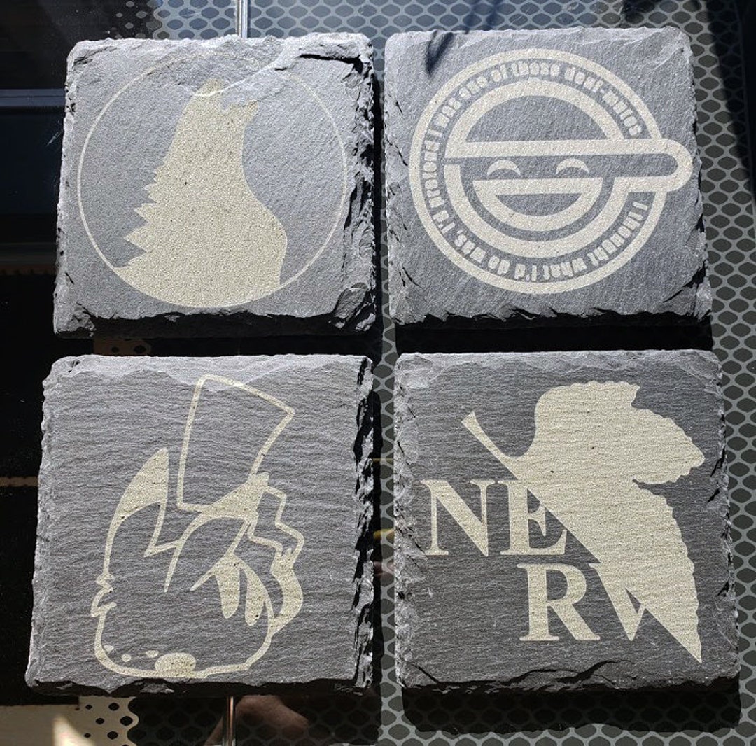 Geeky Gray Slate Coaster, Drink Coasters, Engraved Stone Coasters ...