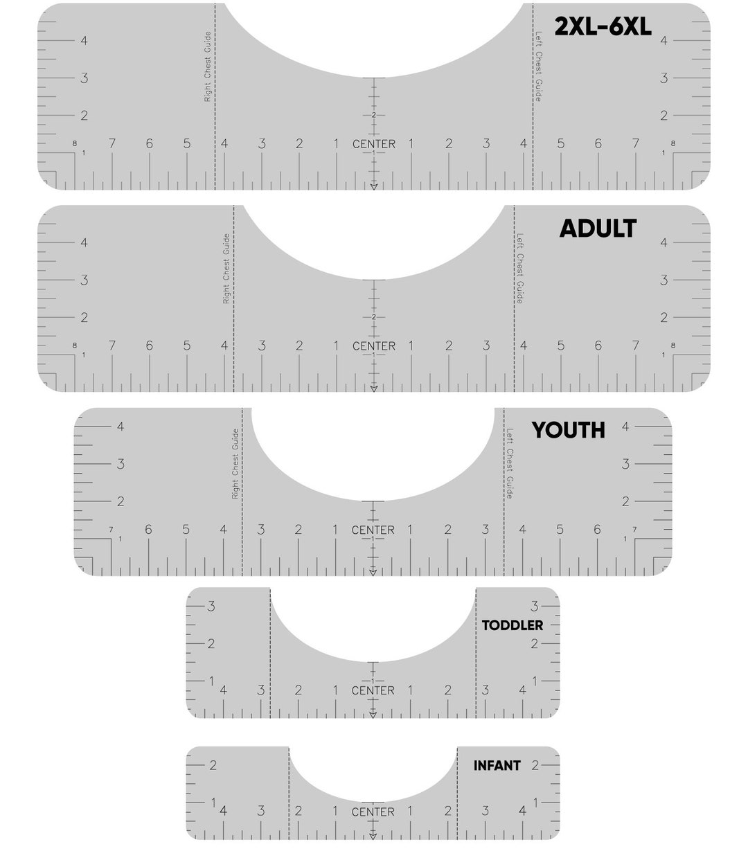 Digital T-shirt Ruler Bundle File, Shirt Alignment Tool SVG, Craft ...
