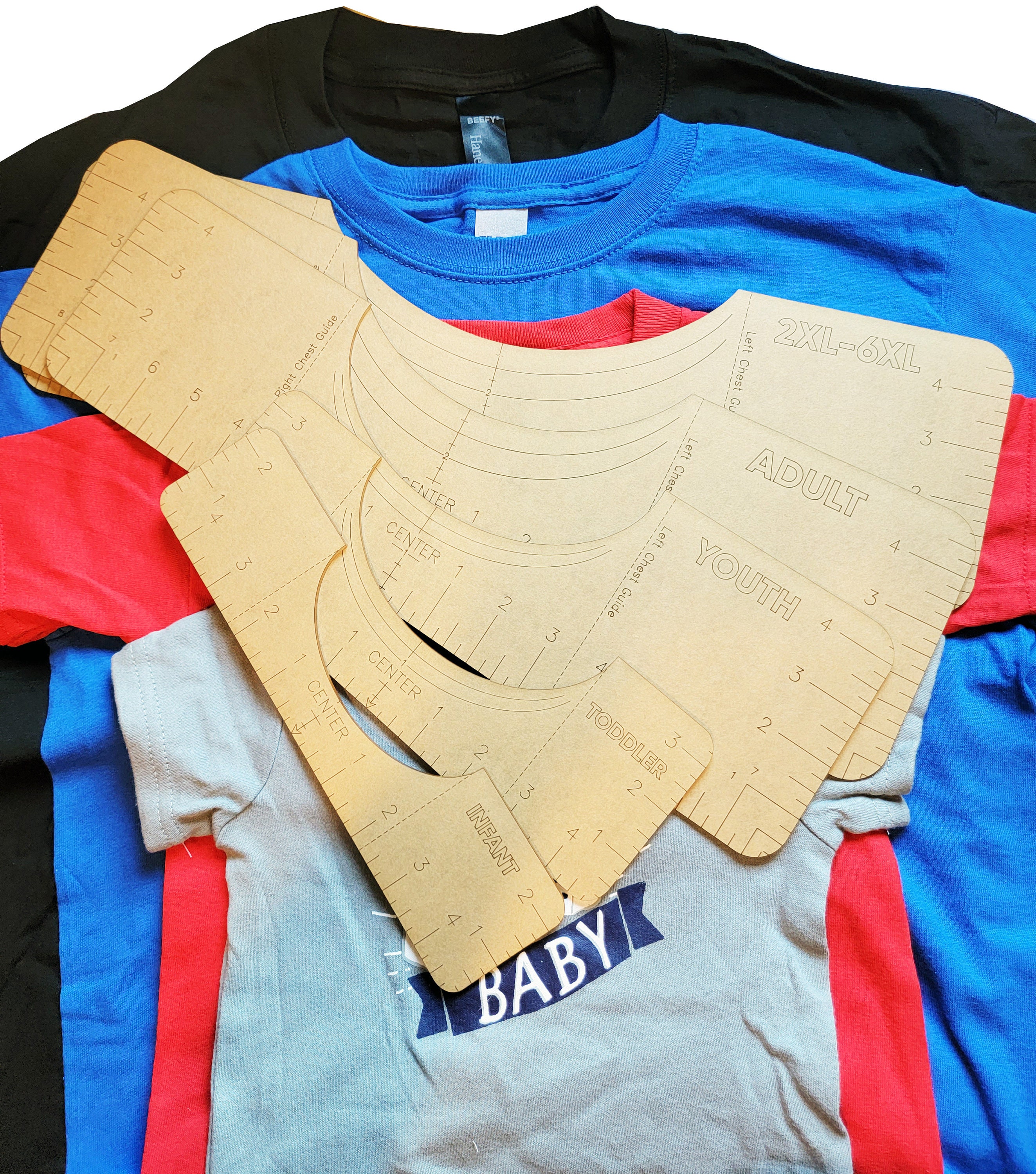 6xl-infant Full T-shirt Ruler Set T Shirt Alignment Tool - Etsy