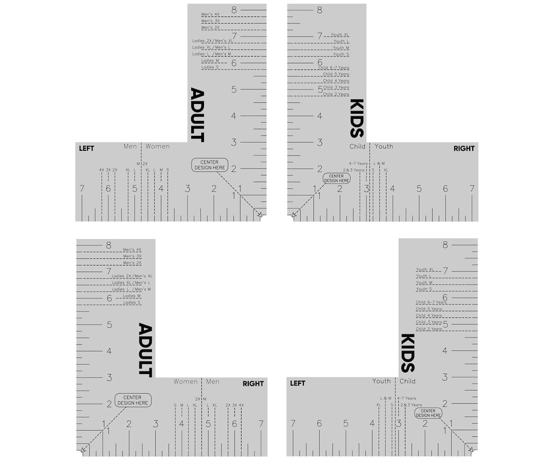 Digital T-shirt Pocket Ruler File Set, Shirt Chest Placement Tool SVG ...