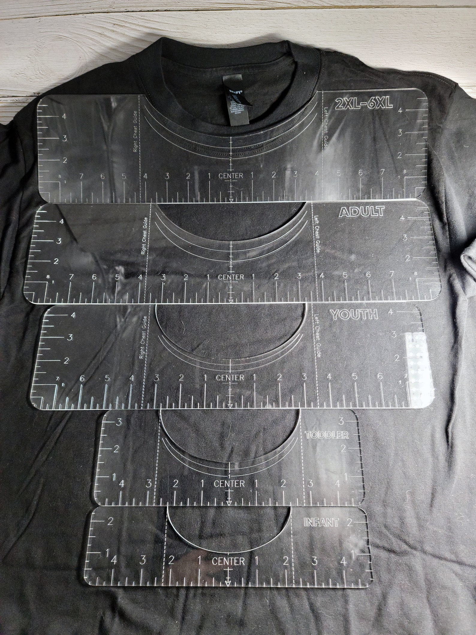 6xl-infant Full T-shirt Ruler Set T Shirt Alignment Tool - Etsy
