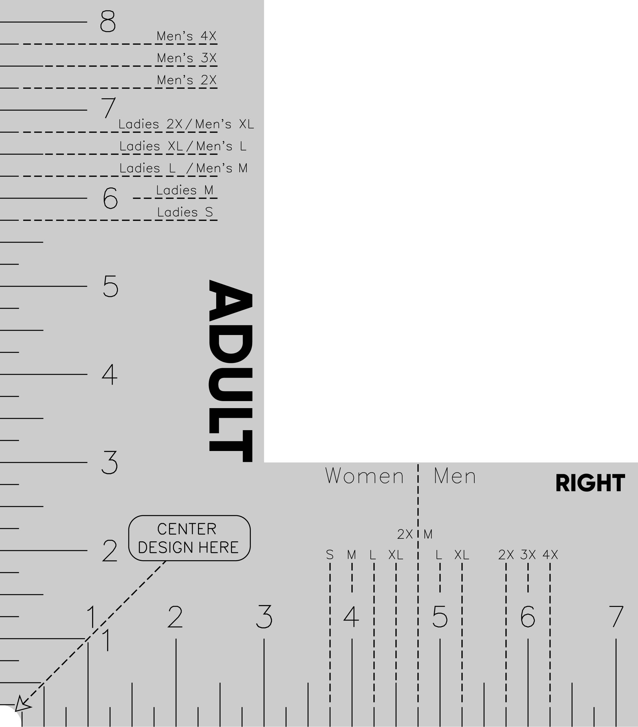 Digital Adult Shirt Right Pocket Ruler File, Shirt Chest Placement Tool ...