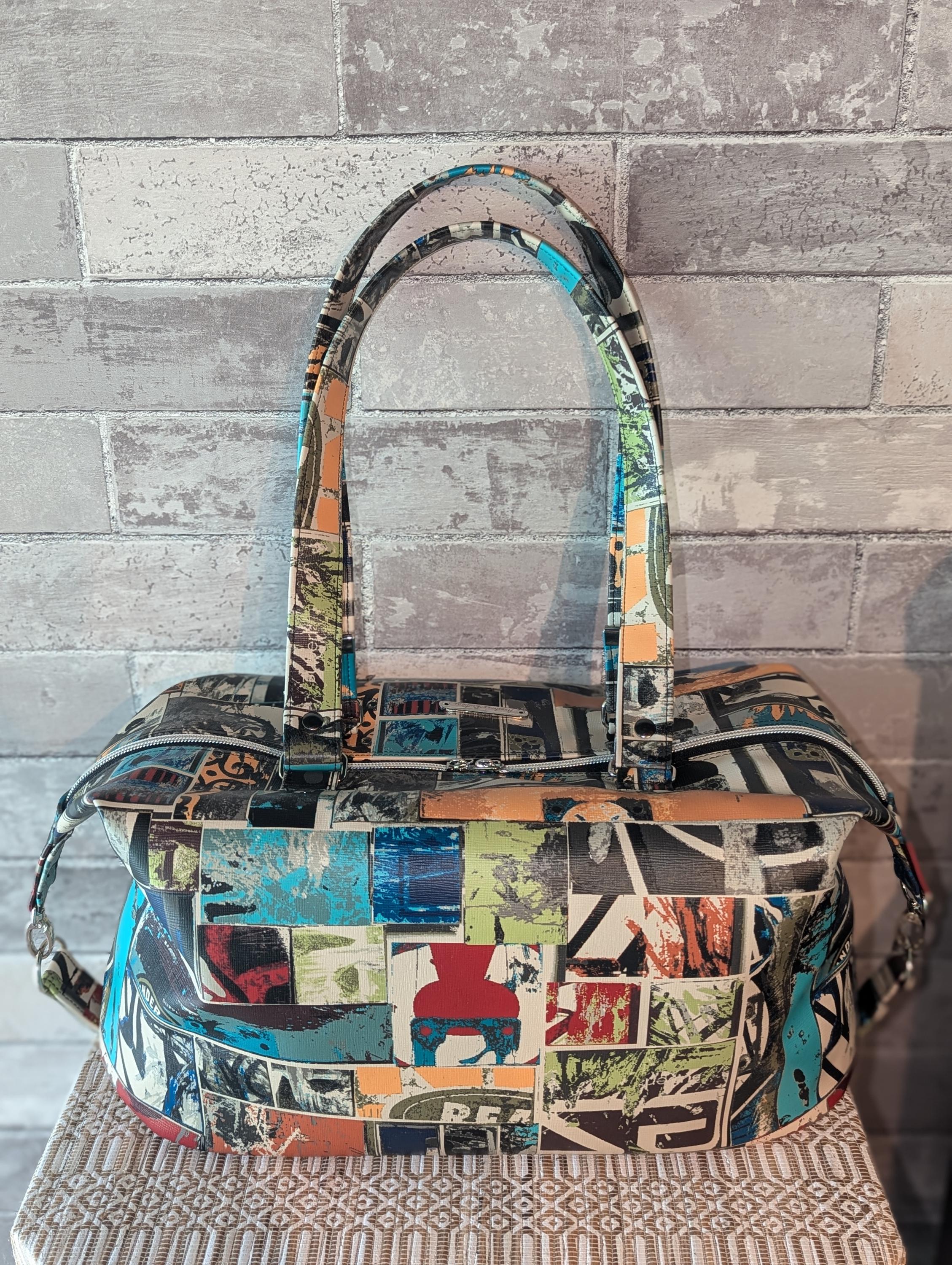 Handmade One of a Kind Industrial Chaos Print Brooklyn Handbag From ...